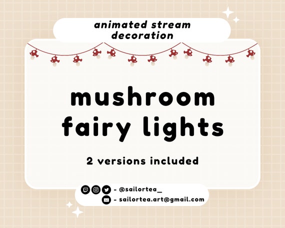 Mushroom Fairy Light Animated Stream Decoration Premade - Etsy