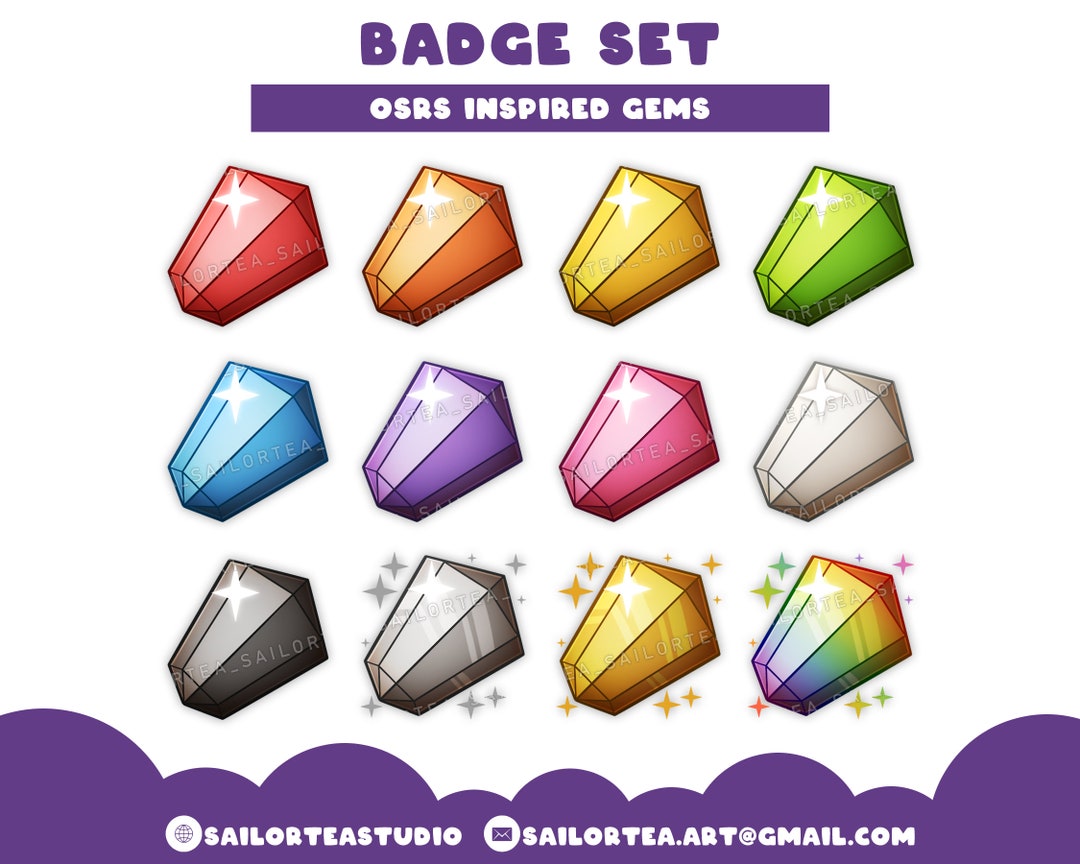 Gem Badge Set | P2U Premade Twitch Youtube Discord Pack Package Cute ...