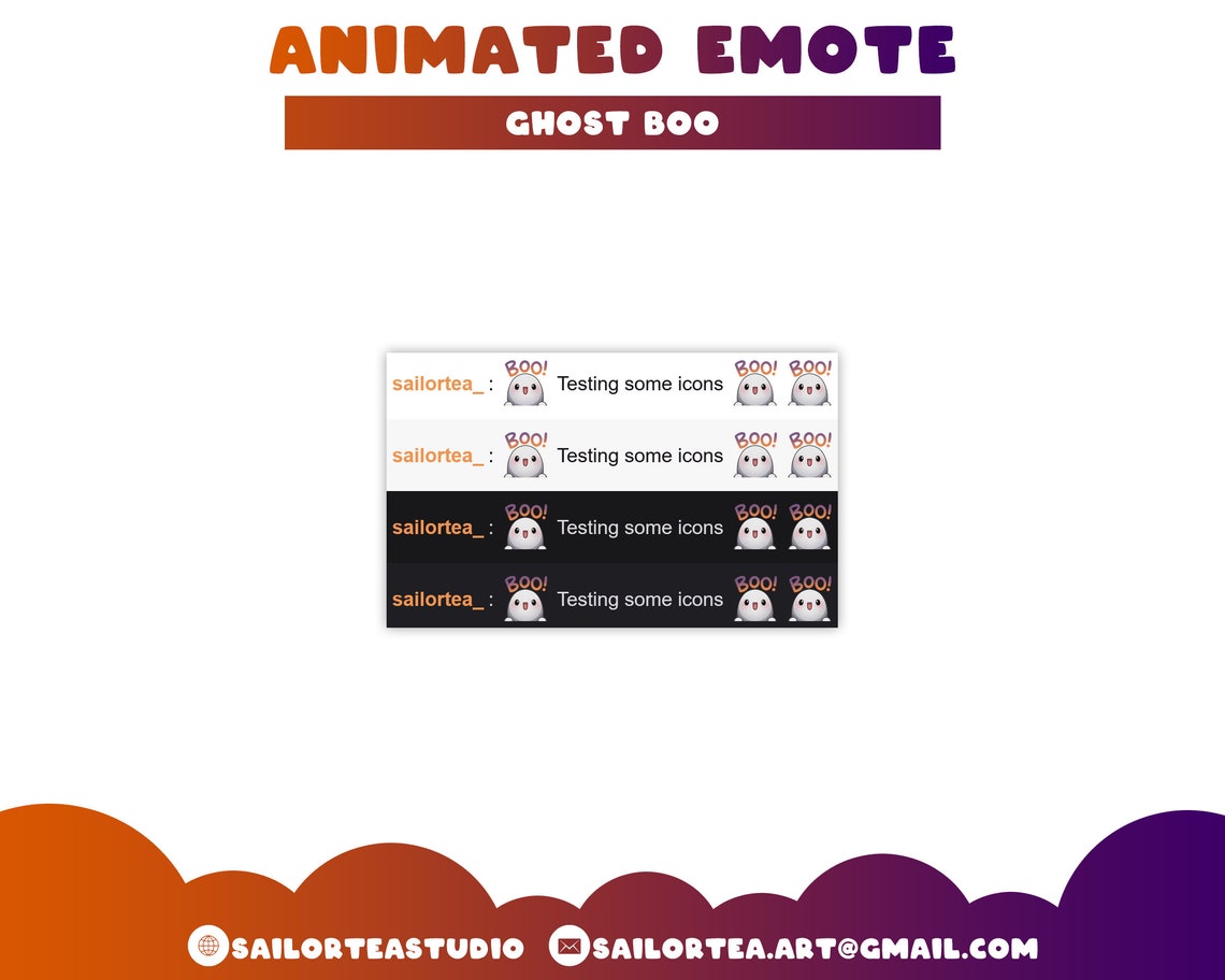 Animated & Static Ghost Boo Emote | P2U Twitch Discord Youtube Set Pack ...