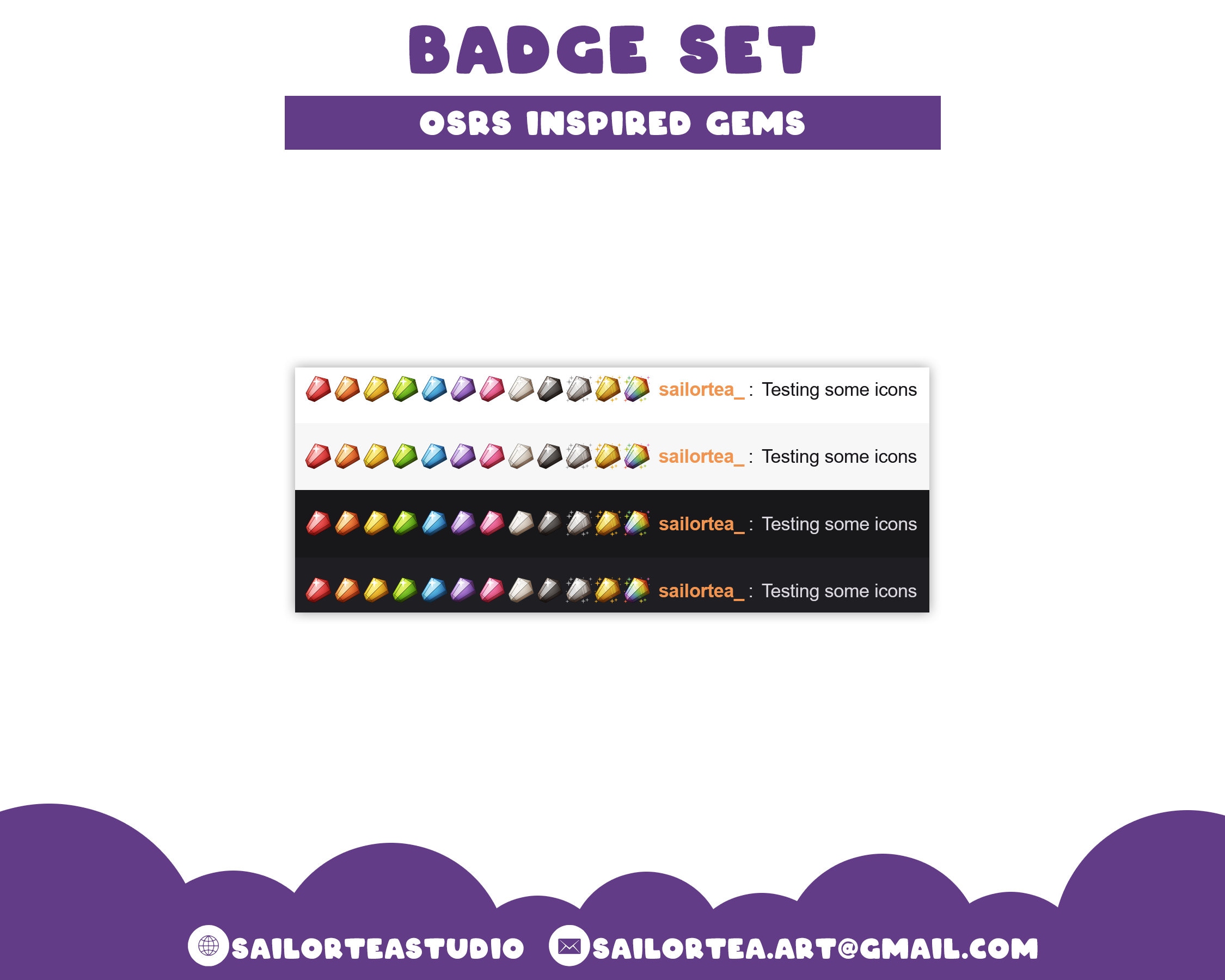 Gem Badge Set | P2U Premade Twitch Youtube Discord Pack Package Cute ...