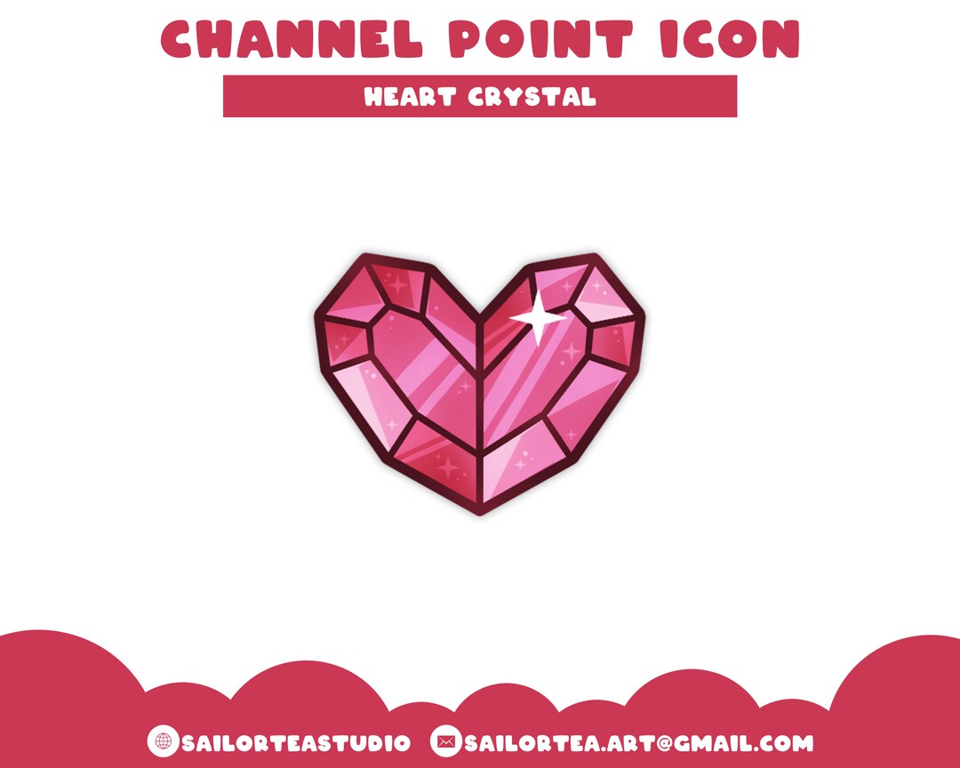 Crystal Heart Channel Point Icon | P2U Premade Twitch Discord Youtube ...