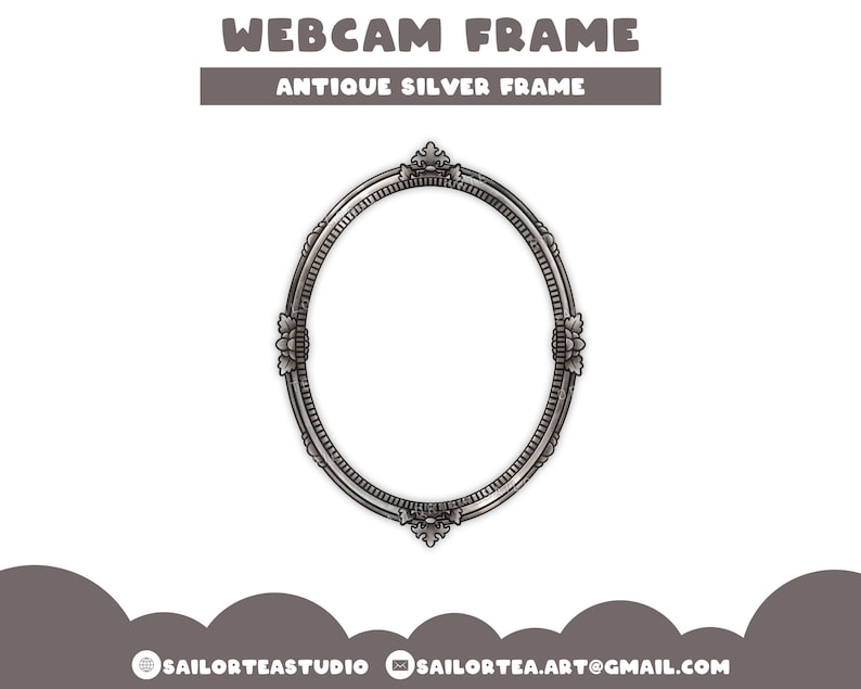 Antique Silver Webcam Frame | P2U Twitch Youtube Stream Streaming ...