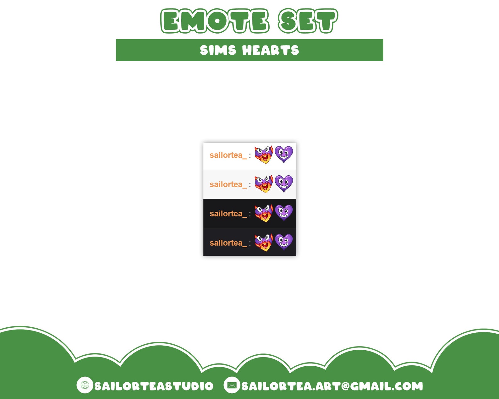 Sims Heart Emote Set P2U Stream, Twitch, Youtube, Discord, Set, Cute ...