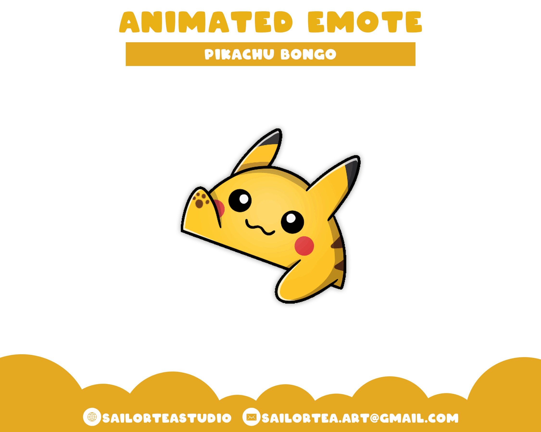 Animated Pikachu Bongo Emote | P2U Premade Set Pack Twitch Youtube ...