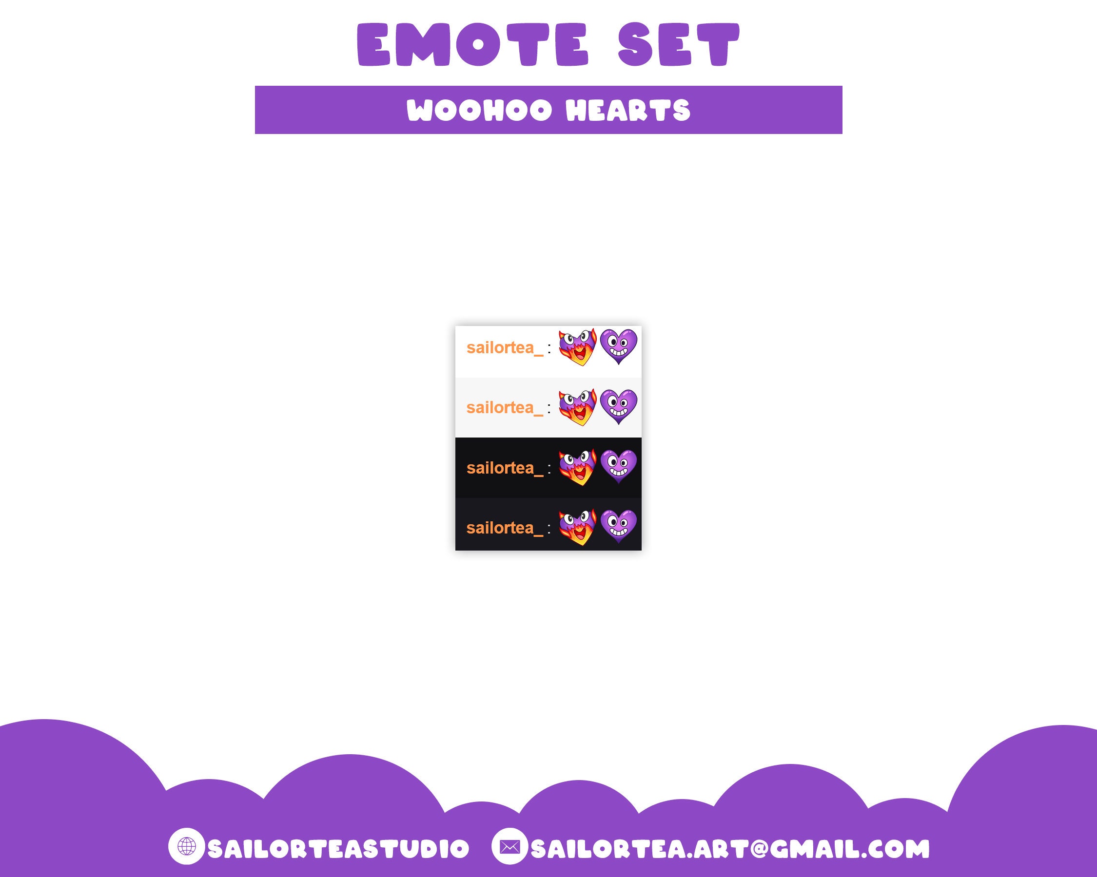 Whoohoo Heart Emote Set | Free on Ko-fi | P2U Stream, Twitch, Youtube ...
