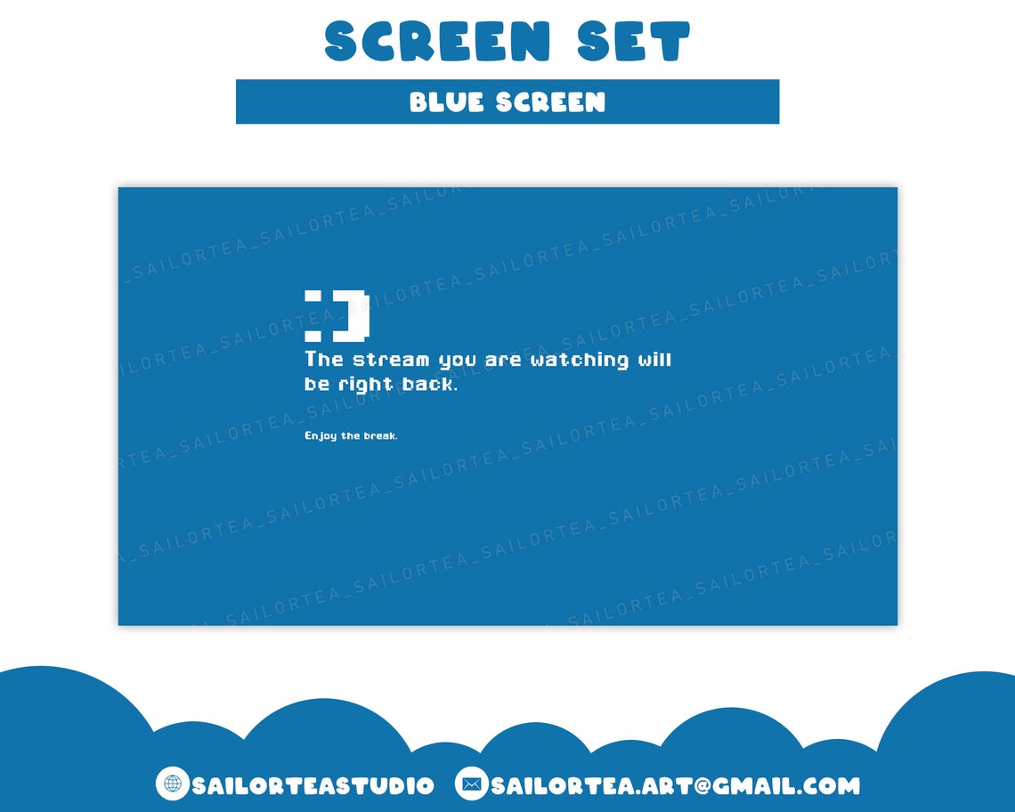 Blue Screen Error Set | Free on Ko-fi | P2U Premade Twitch Youtube ...