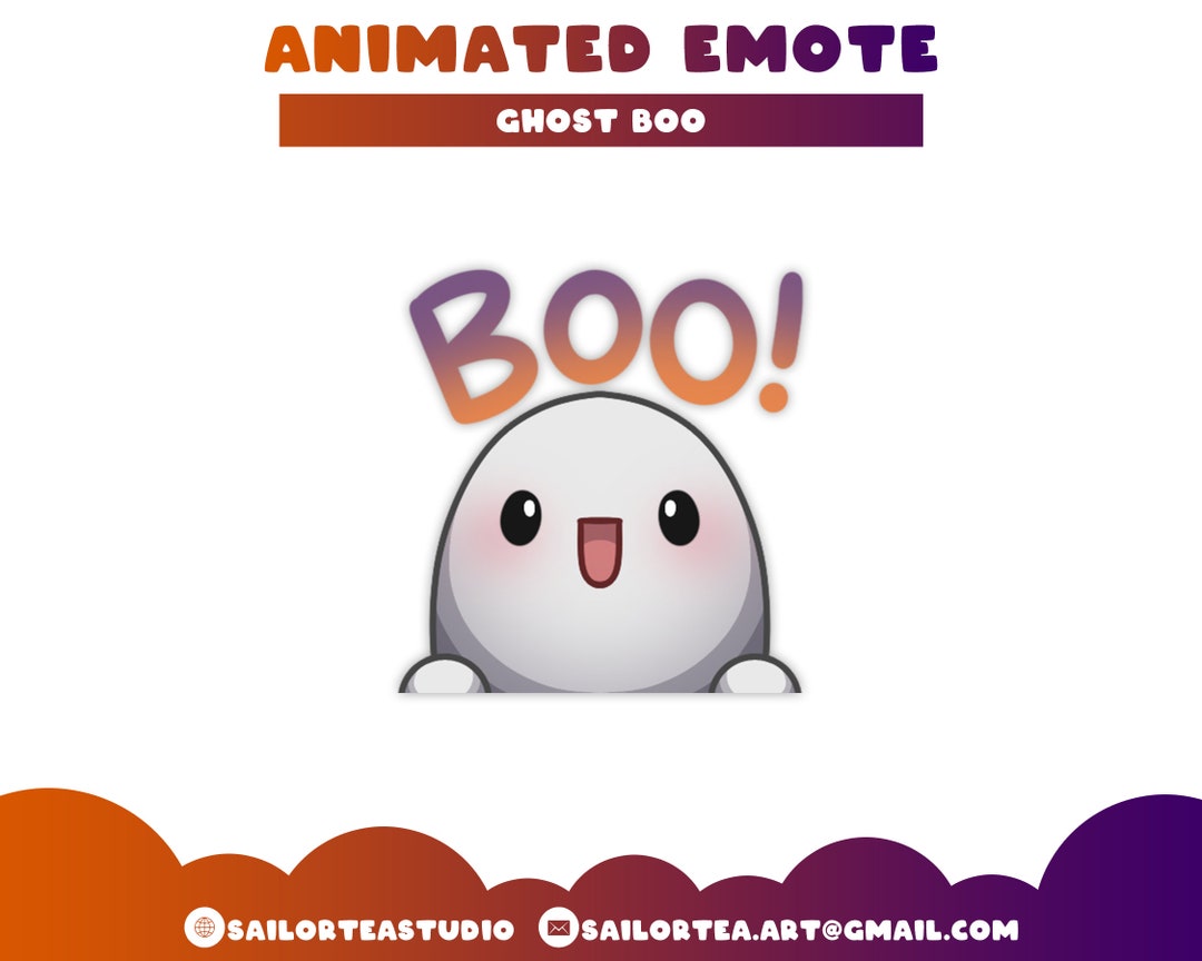 Animated & Static Ghost Boo Emote | P2U Twitch Discord Youtube Set Pack ...