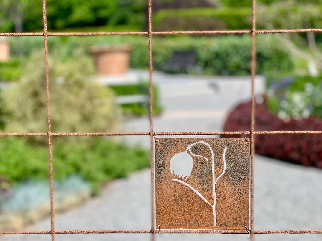 Corten Steel Sign for Reinforcement Mesh - Fritillaria Meleagris - Etsy