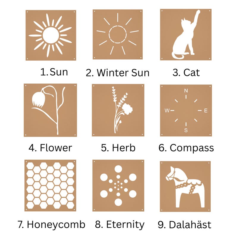 Rustic Corten Steel Signs – Weathered Metal Art for Mesh Fences (choose ...