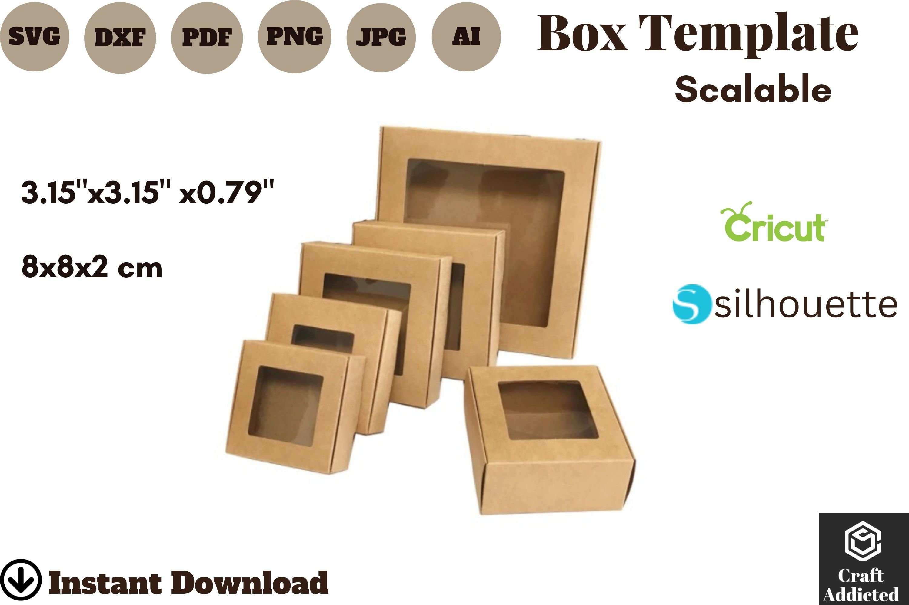 Gift Box Template With Window Svg Box DXF Packaging Box SVG - Etsy ...