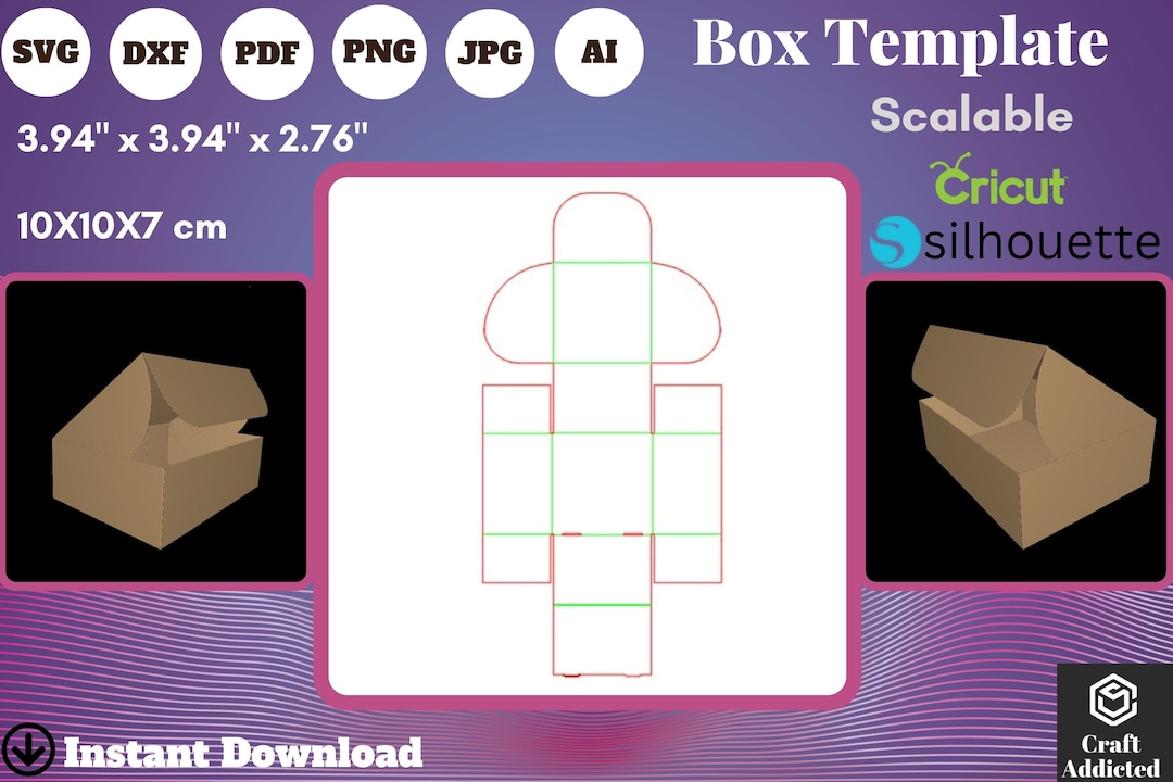 Gift Box Template SVG Box DXF Packaging Box SVG Box Vector - Etsy