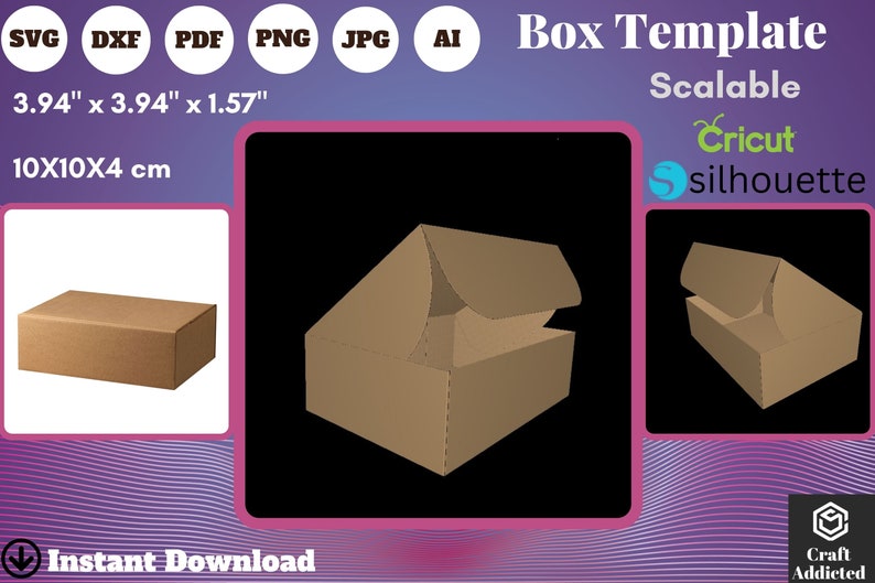 Gift Box Template SVG Box DXF Packaging Box SVG Box Vector - Etsy
