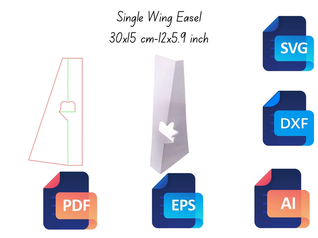 Single Wing Easel Template SVG • Poster Stand Cut File • Display Stand ...