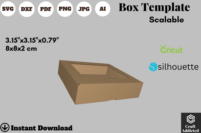 Gift Box Template With Window SVG Box DXF Packaging Box SVG - Etsy