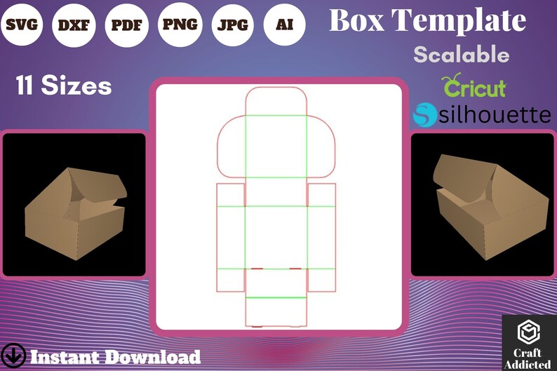 11 Gift Box Template SVG Box DXF Packaging Box SVG Box - Etsy