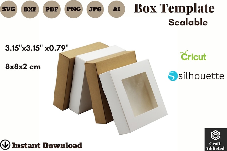 Gift Box Template SVG With Window: Favor Box (digital Download) - Etsy ...