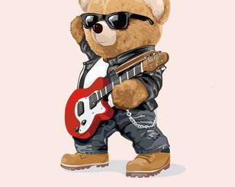 Rockstar Bear - Etsy