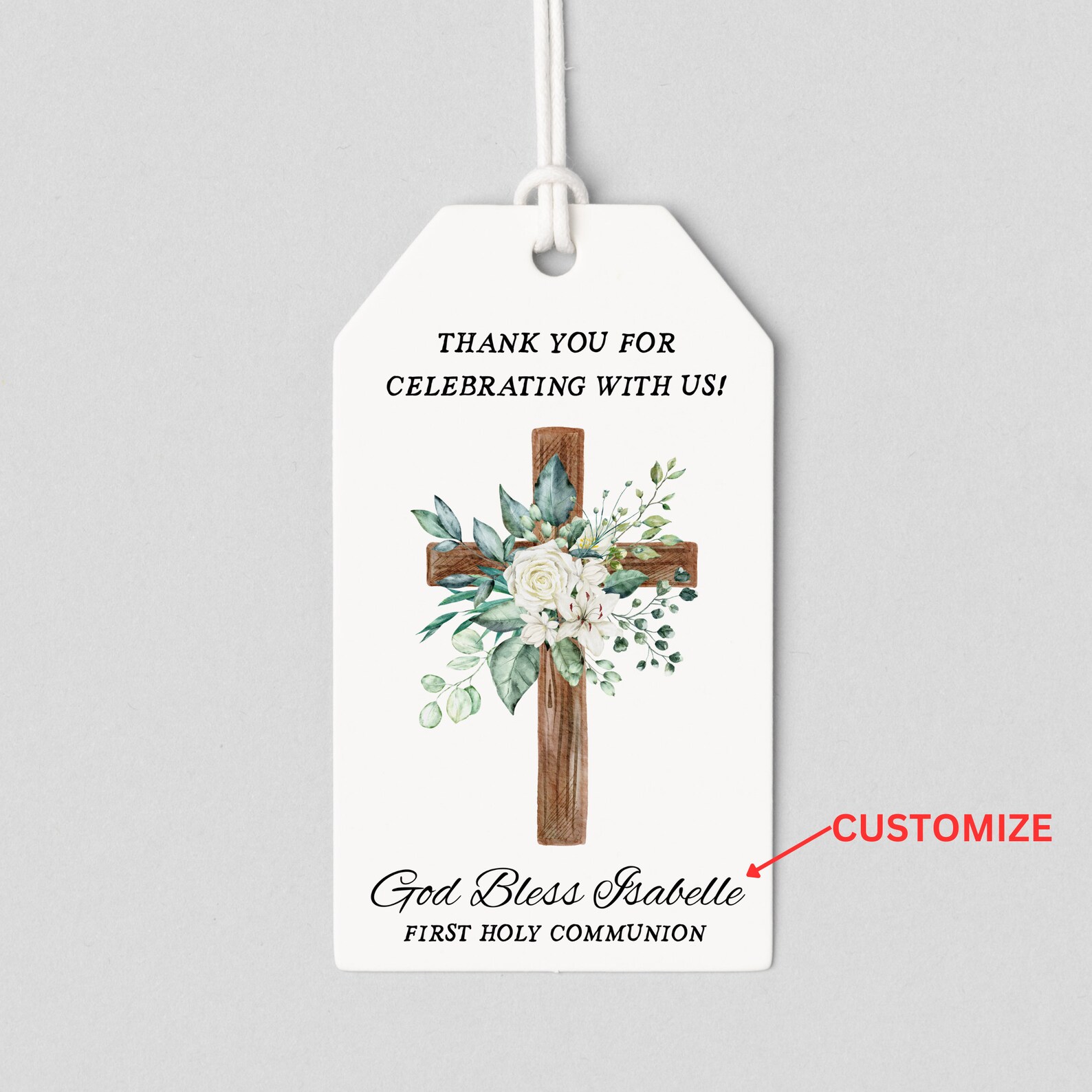 First Holy Communion PRINTED Gift Tag Personalized Party Favor Tag ...