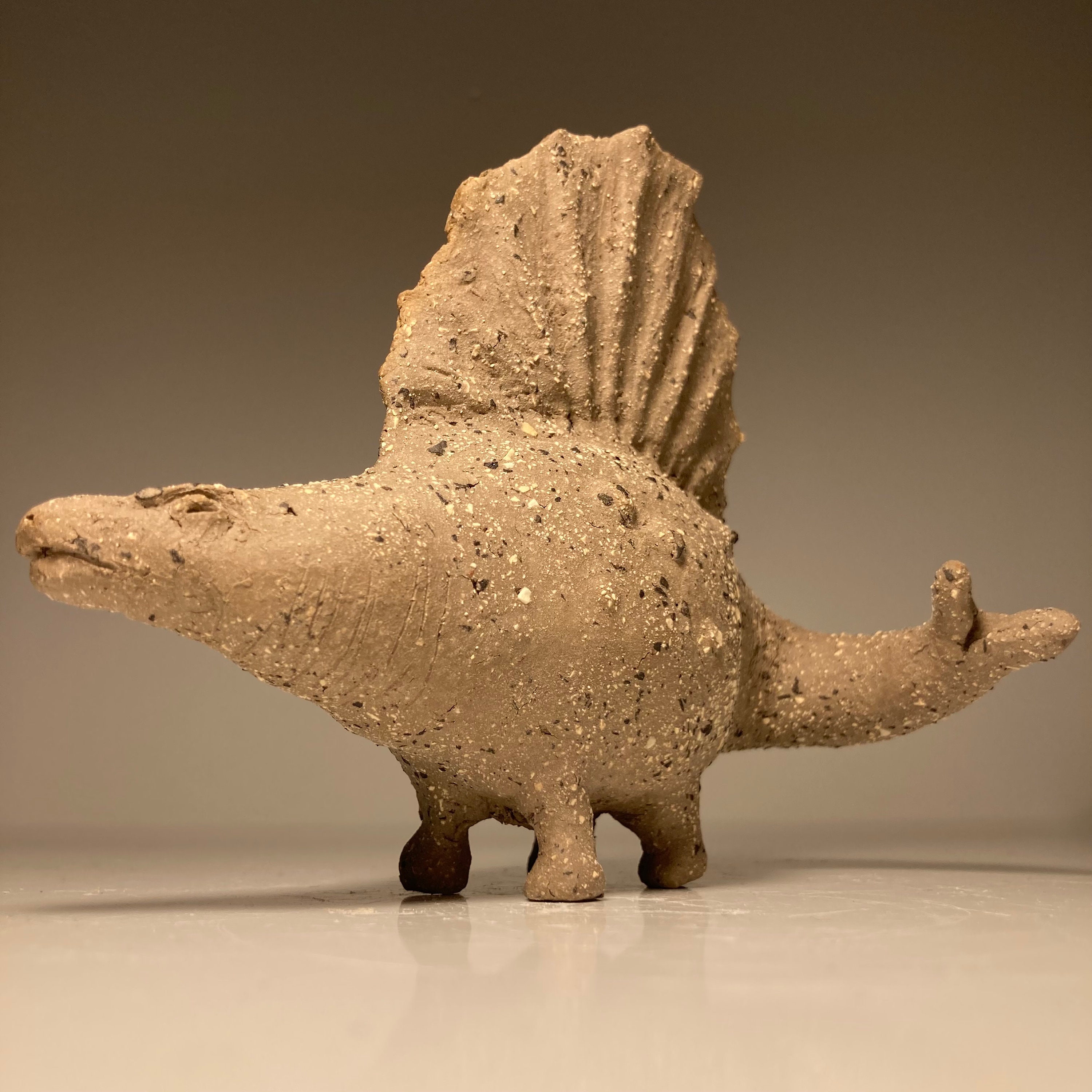 Handmade Brown Ceramic Dinosaur Sculpture Ceramic Dinosaur Statue ...