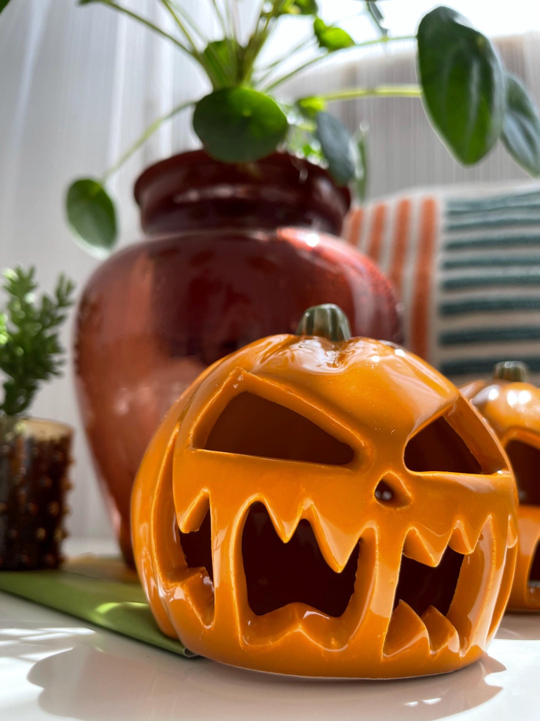 Handmade Ceramic Halloween Jack O'lantern - Handmade Ceramic Halloween ...