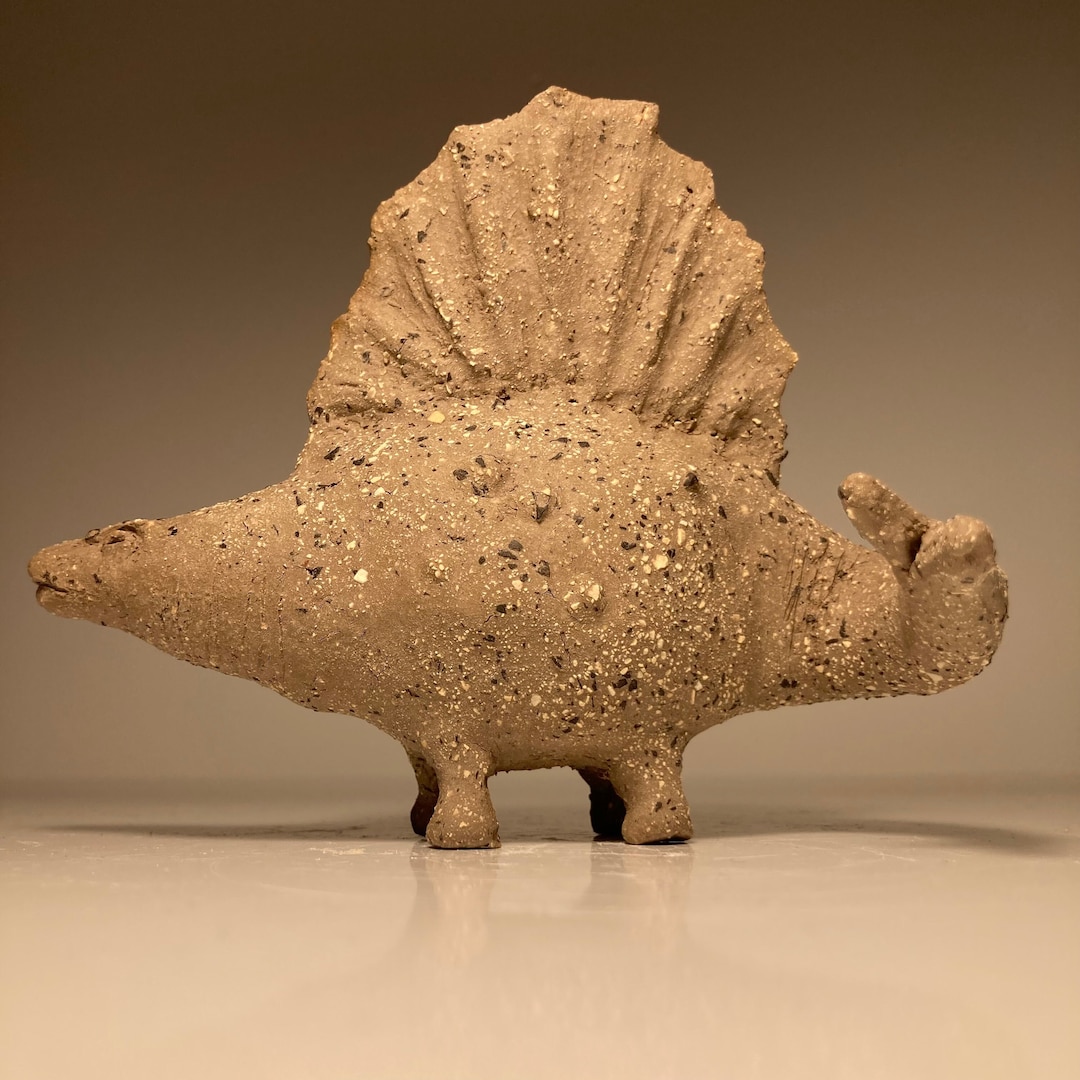 Handmade Brown Ceramic Dinosaur Sculpture Ceramic Dinosaur Statue ...