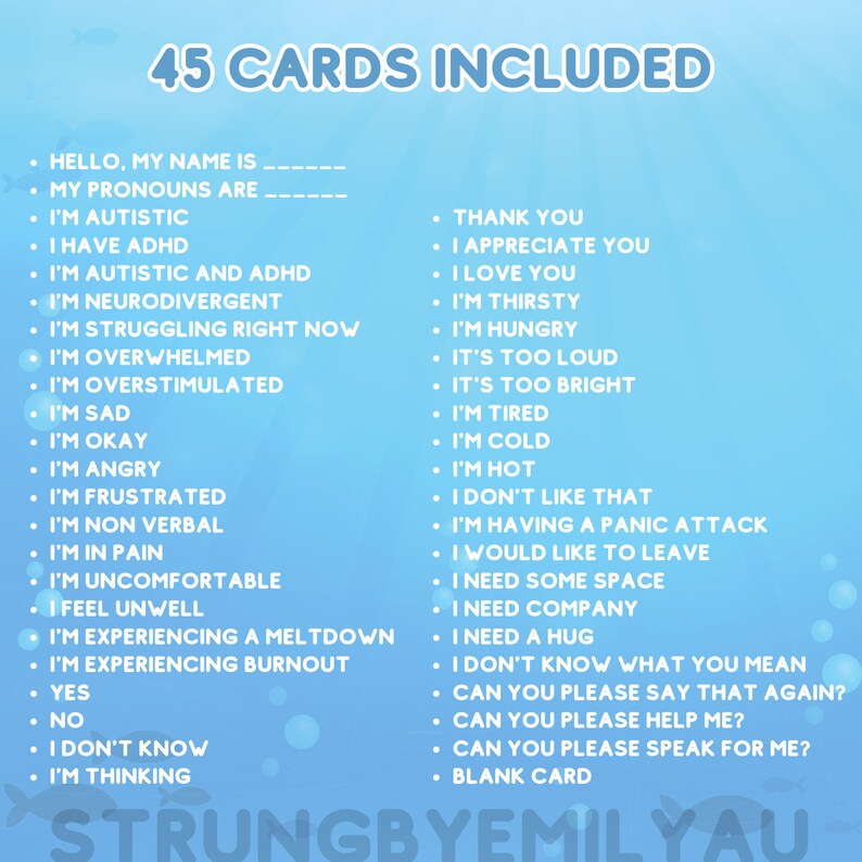 Blue Shark Everyday Communication Cards, Non Verbal Autism Printable ...