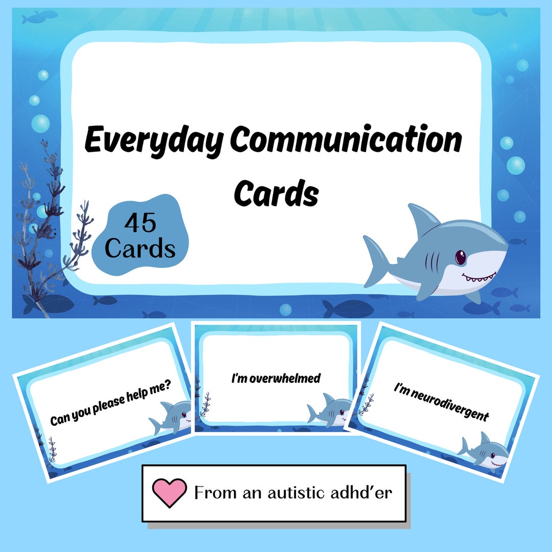 Everyday Communication Cards, Non Verbal Autism Printable Cards, Blue ...
