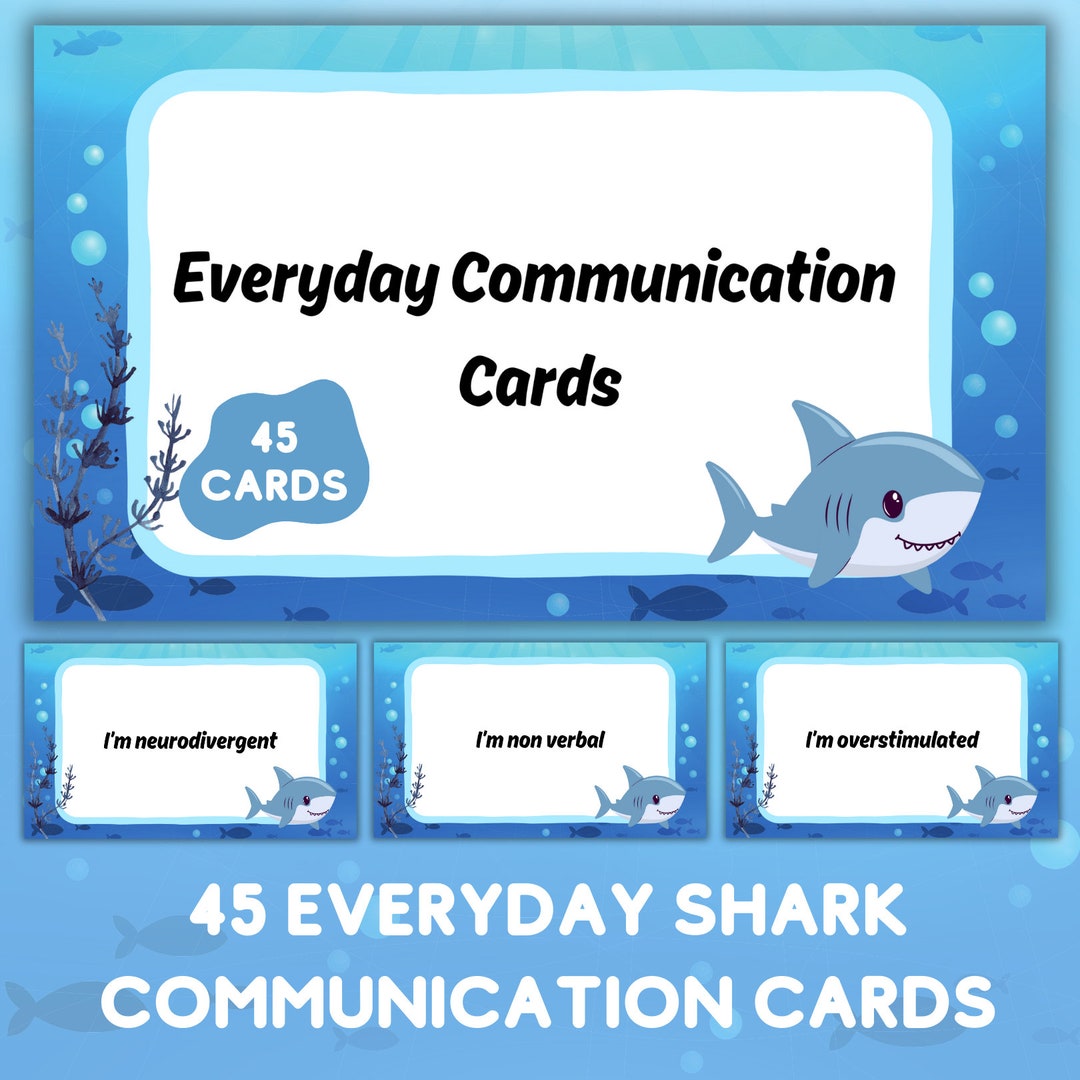 Blue Shark Everyday Communication Cards, Non Verbal Autism Printable ...