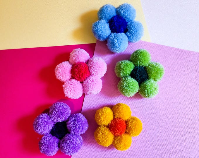 Pin Cushion, Flower Pin Cushion, Sewing Pin Cushion, Pom Pom Pin ...