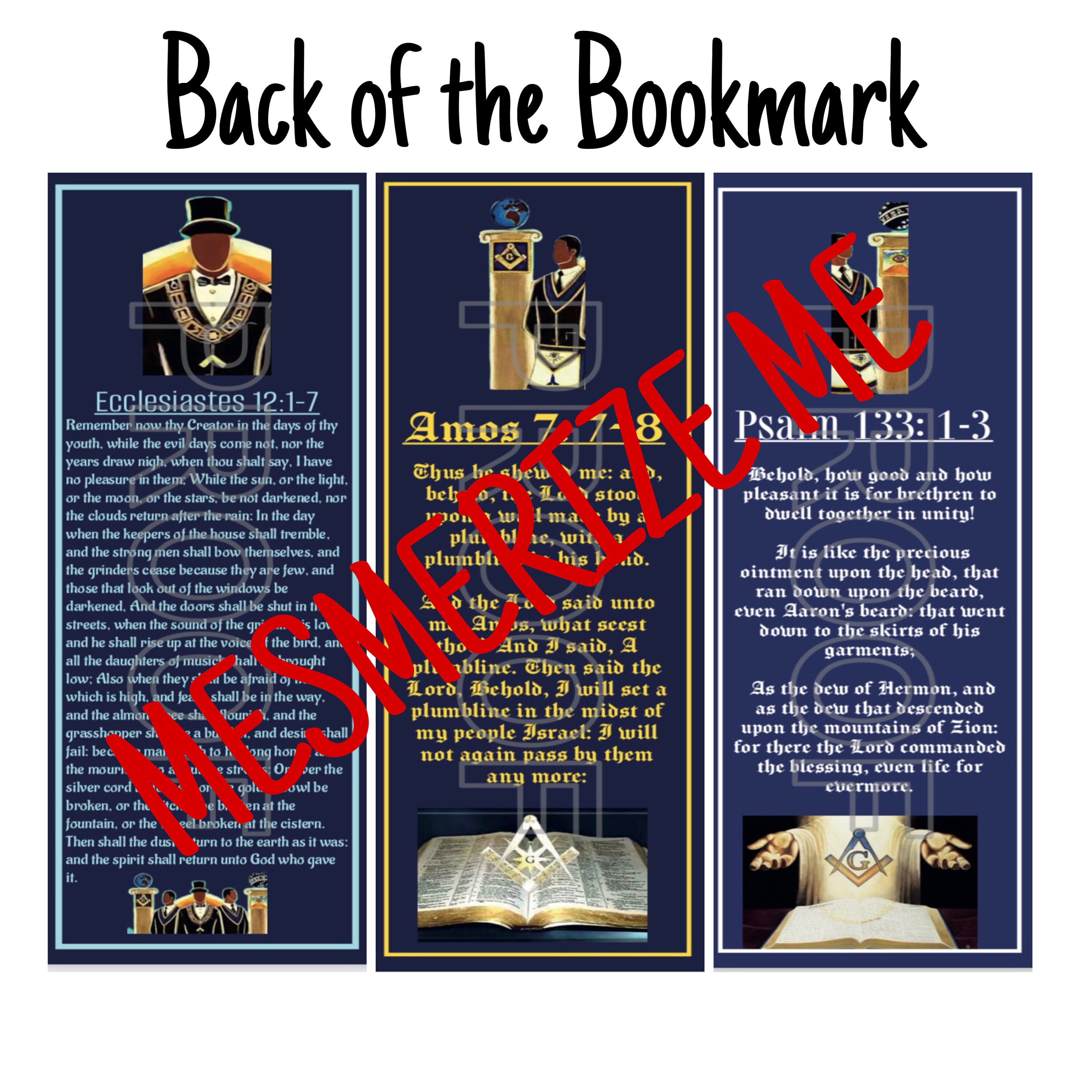The Pillars Masonic Bookmarks - Etsy