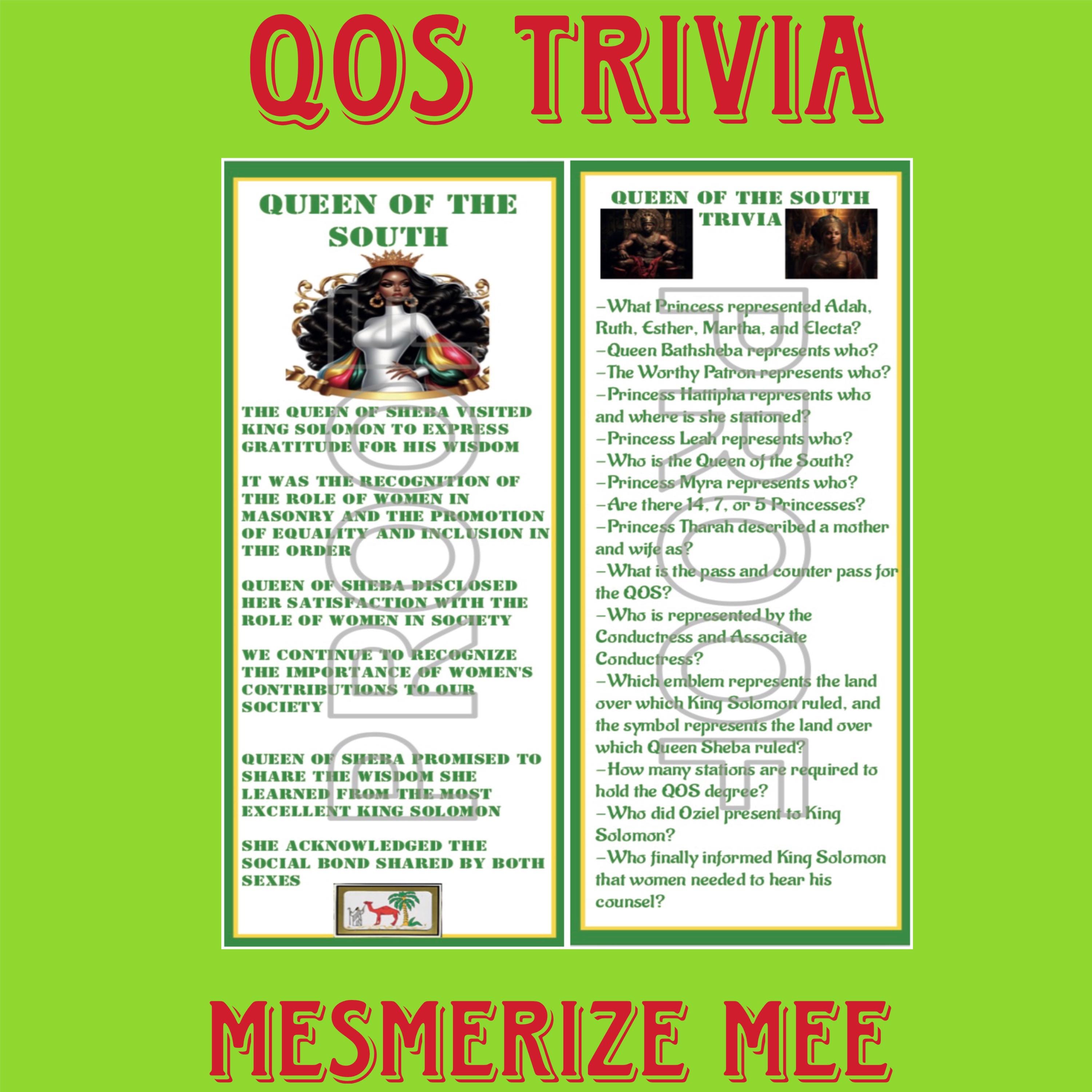 Queen of the South Bookmarks, Order of Eastern Star RITUAL BOOKMARKS ...