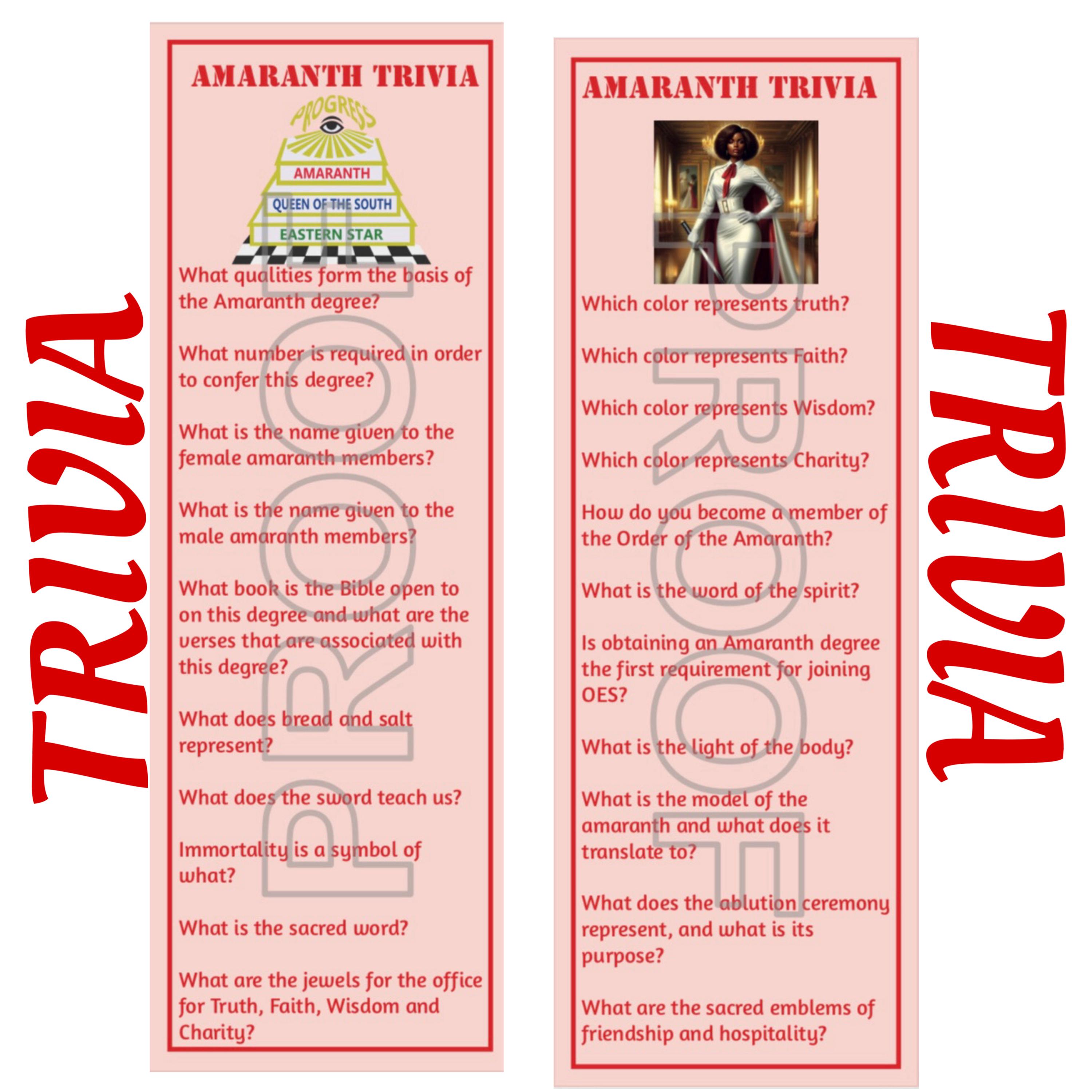 Amaranth Bookmarks: Order of the Eastern Star (OES) Ritual Study Guide ...