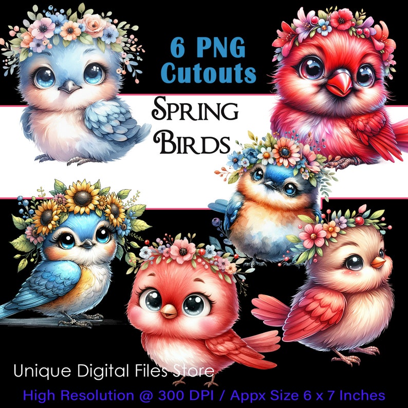 Cardinal & Bluebird, Spring Birds PNG, Clipart, 6, Commercial Use, POD ...