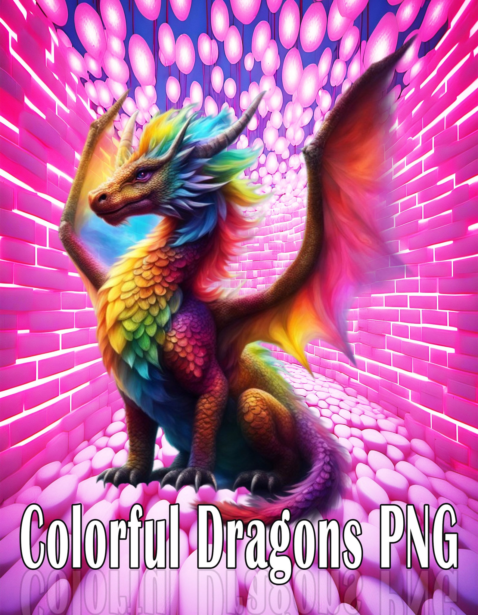 Dragons Colorful PNG, Digital Clipart, Images , 6 Images , Commercial ...