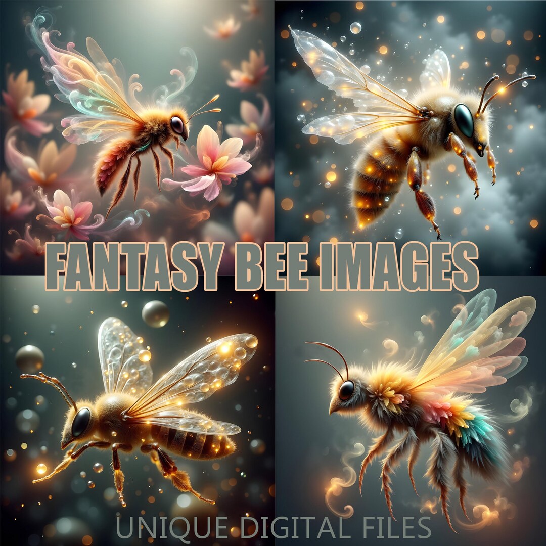Fantasy Bee Clipart: Sci-fi Digital Scrapbook Paper (10 Images) - Etsy