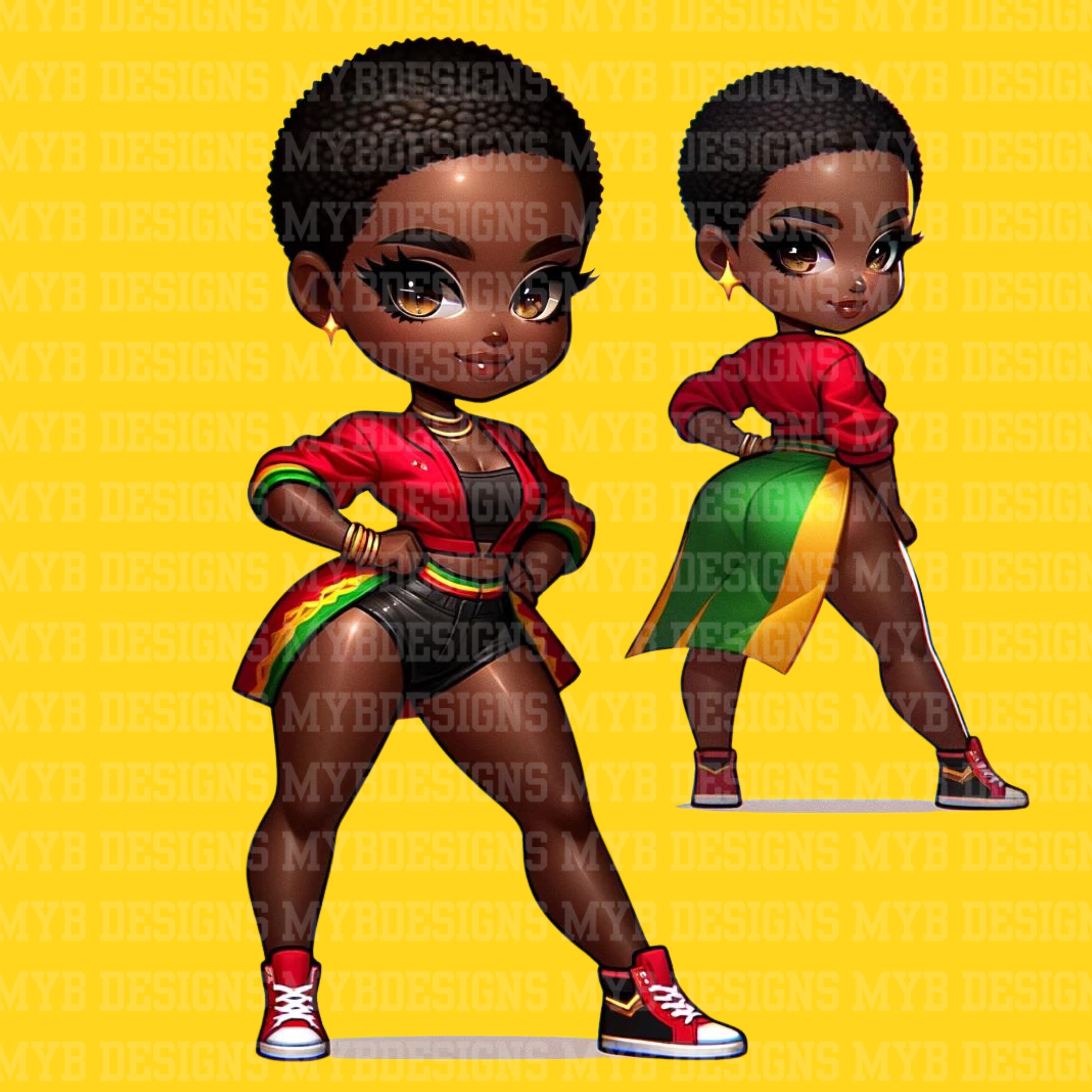 Afro Chic Art - Melanin Rich, Urban Style Digital Avatar With Natural ...