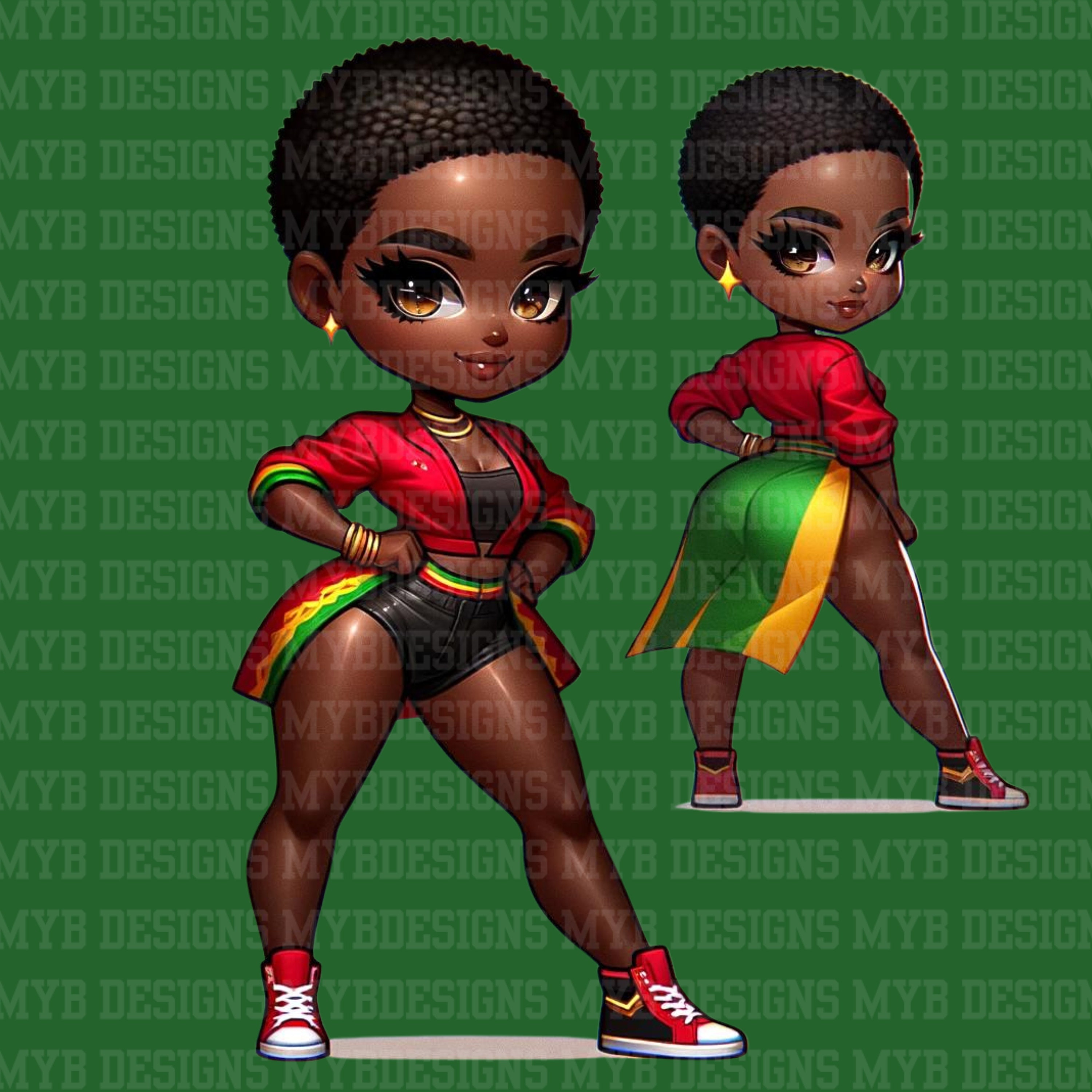 Afro Chic Art - Melanin Rich, Urban Style Digital Avatar With Natural ...
