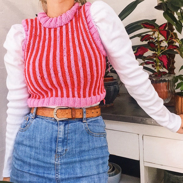 Knit Top Pattern, Knitted Top Pattern, Easy Knit Top, Knit Glitter Top ...