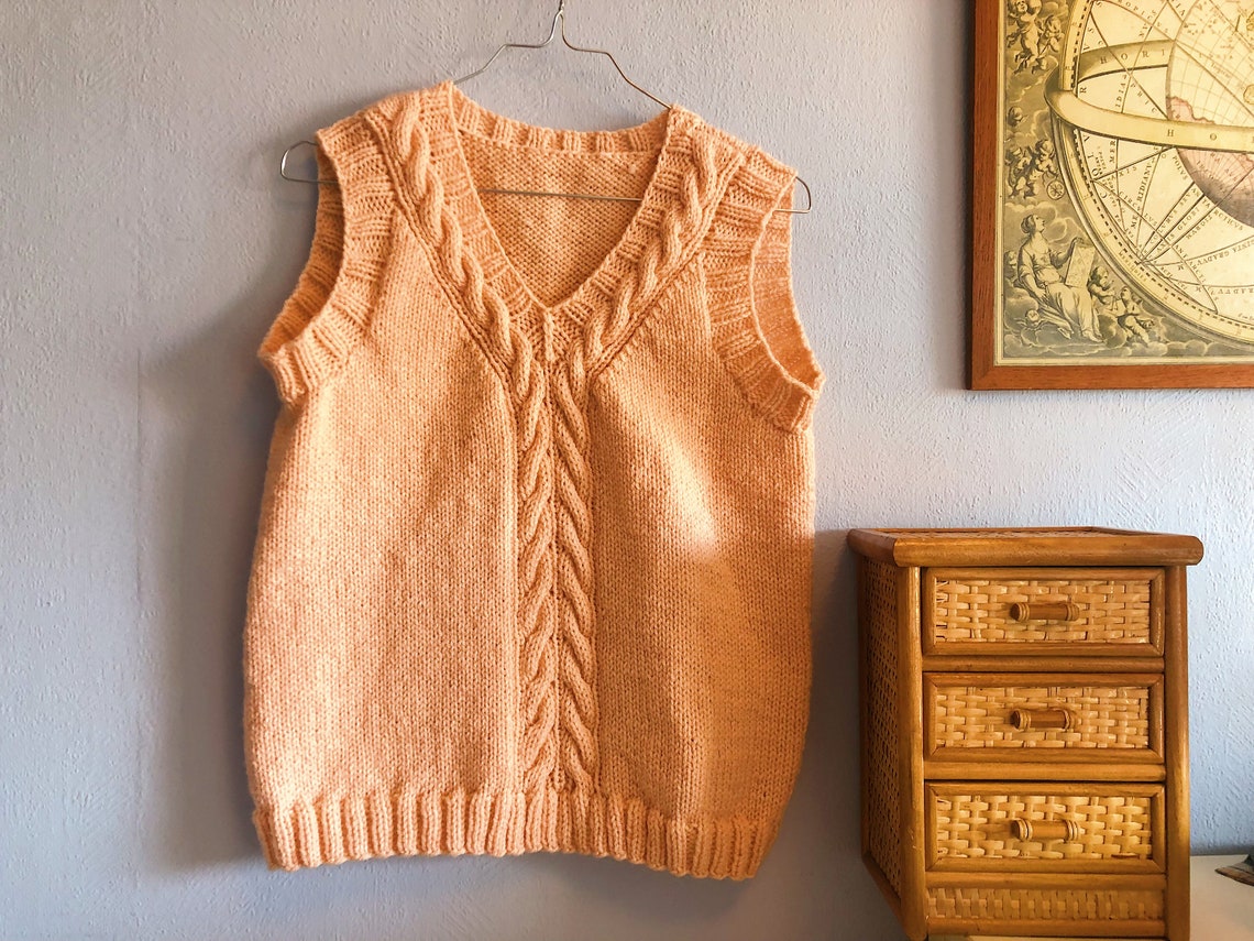 Knitted Vest Pattern, Knit Vest Pattern, Knit Sweater Vest Pattern ...