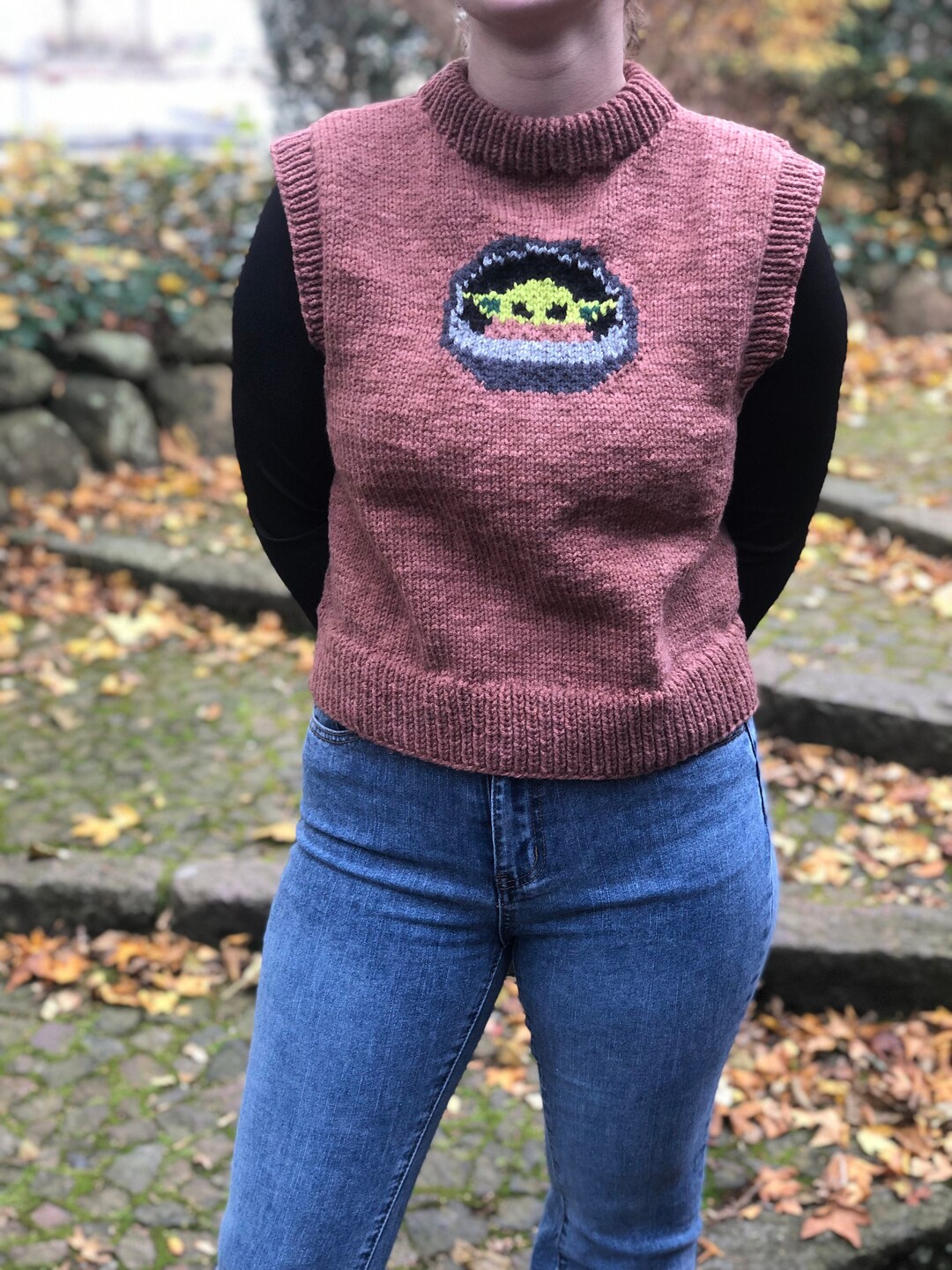 Knit Baby Yoda Vest Pattern, Knitted Star Wars Inspo Vest, Knitting ...