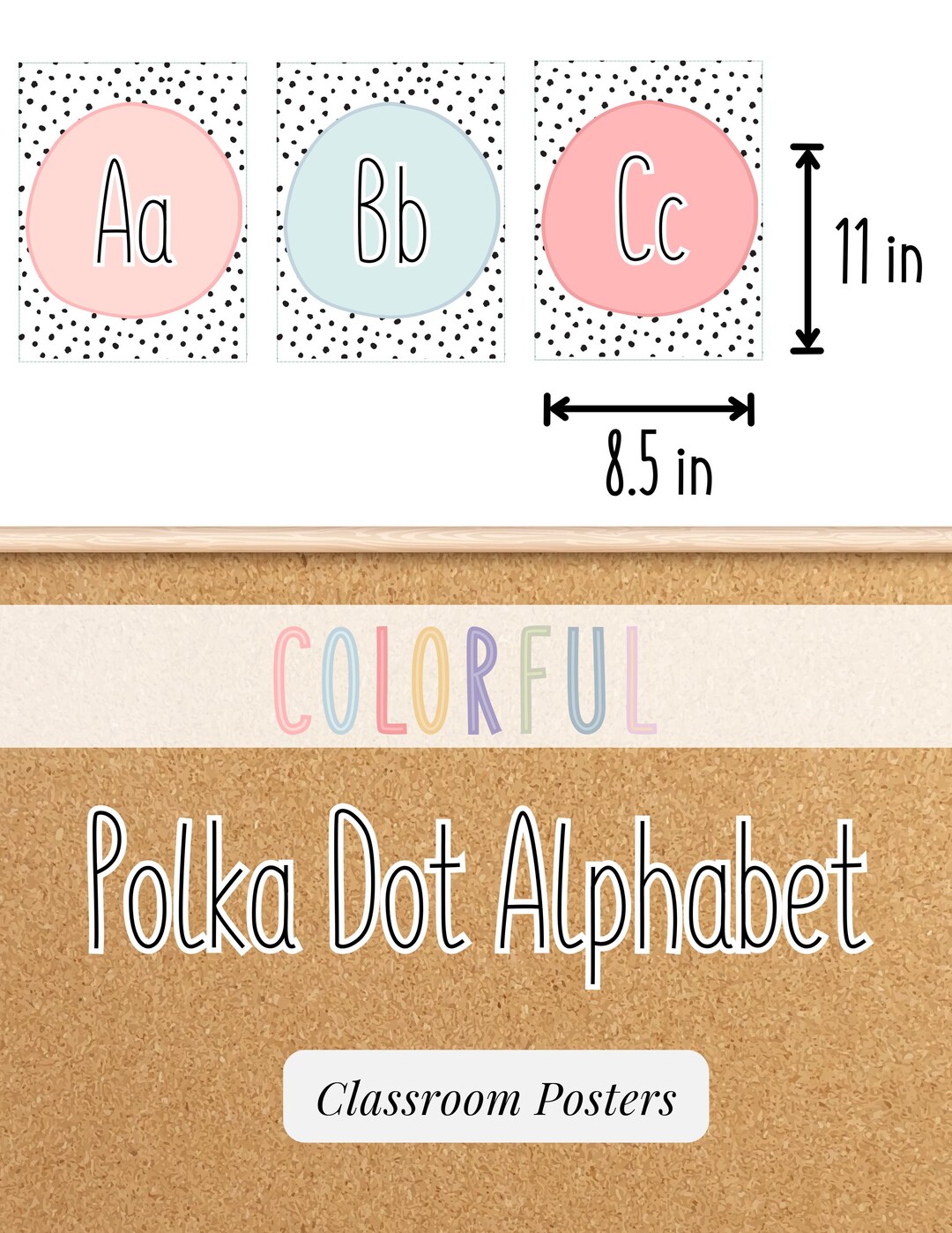 Colorful Polka Dot Alphabet Posters - Etsy