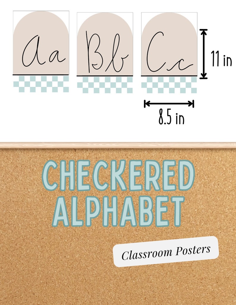 Checkered Alphabet Posters for Classroom - Etsy