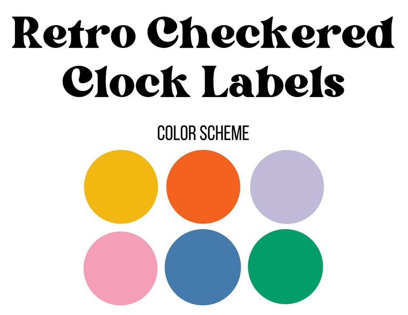 Retro Checkered Clock Labels - Etsy