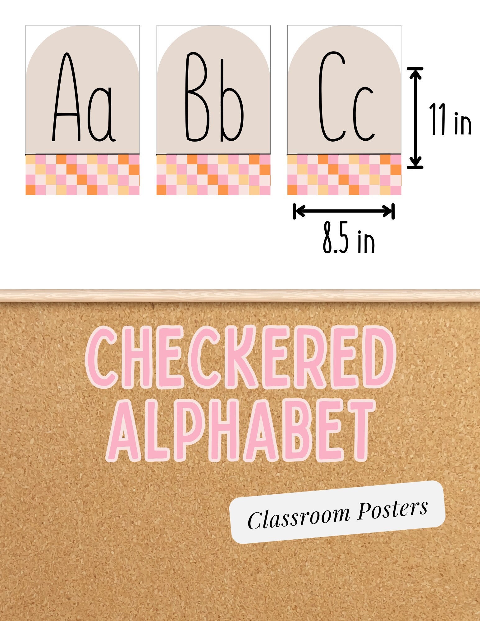 Checkered Alphabet Posters for Classroom - Etsy