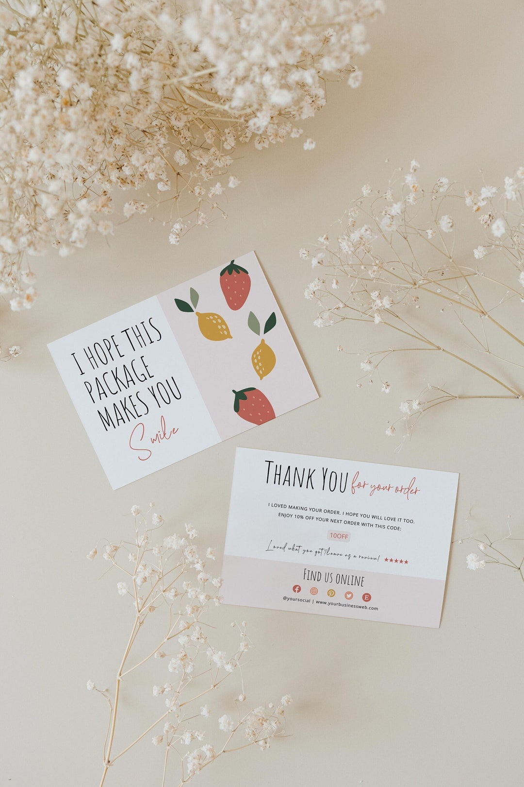 Lemon Business Thank You Template Summer Thank You Notes - Etsy