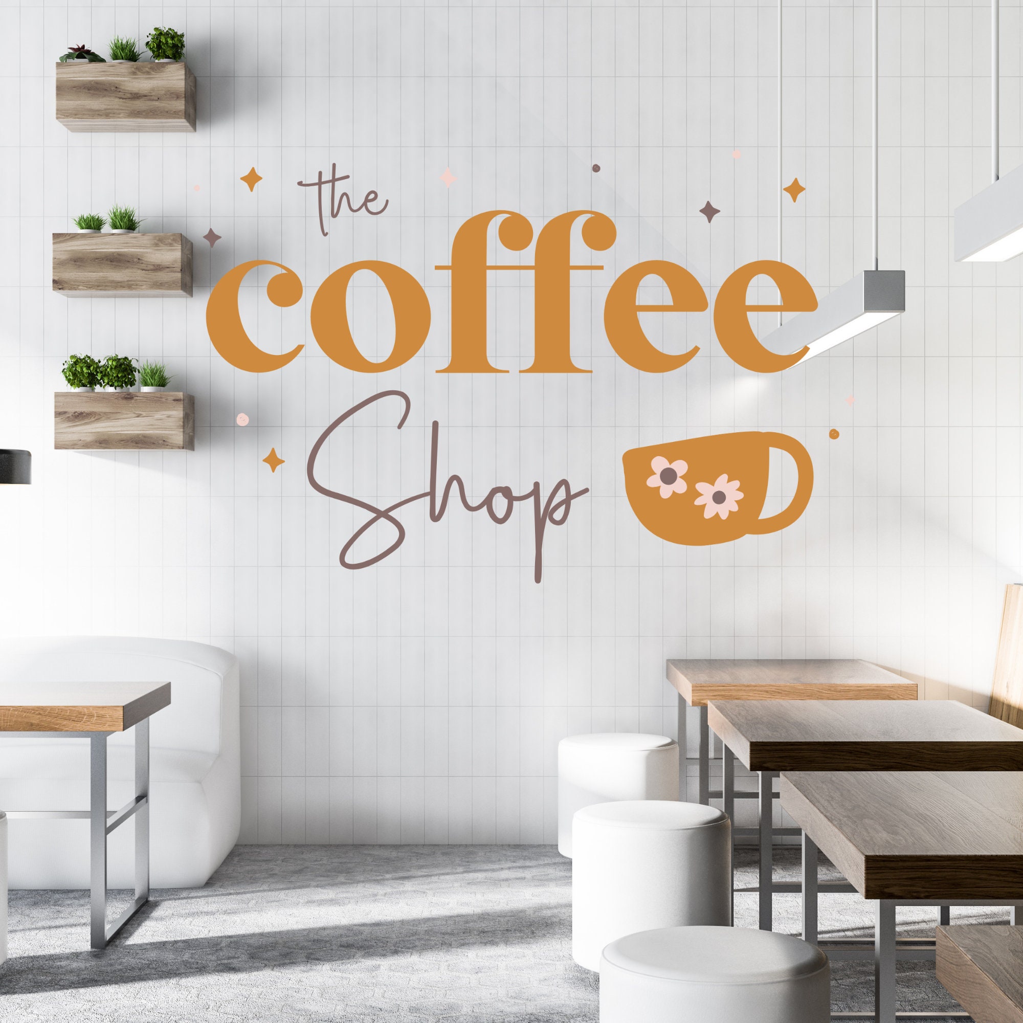 Boho Premade Logo Design Retro Coffee Shop Logo Boutique Logos and ...