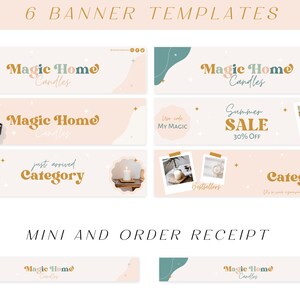 Etsy Banner Template - Boho Etsy Shop Banner - Retro Etsy Shop Kit ...