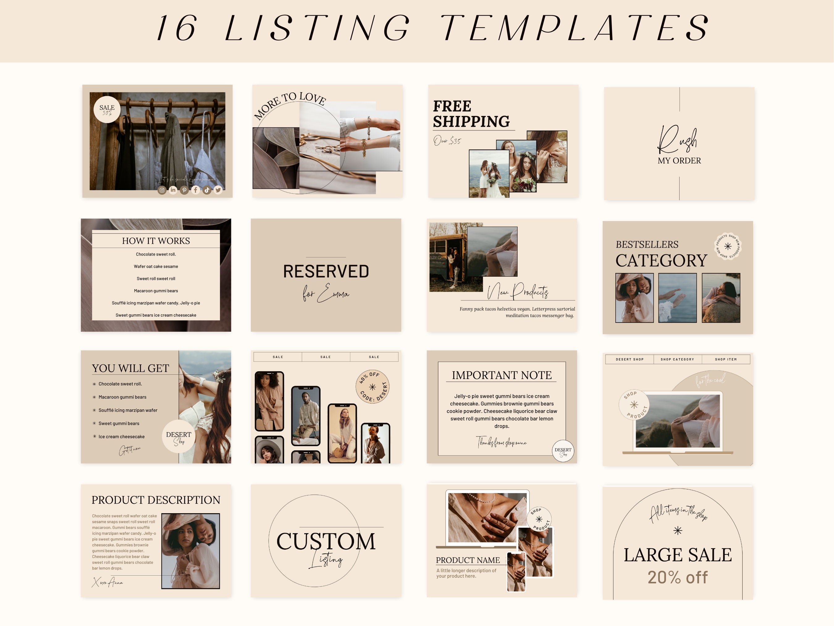 Modern Etsy Banner - Etsy Shop Banner - Earthy Colors - Boho Etsy Shop ...