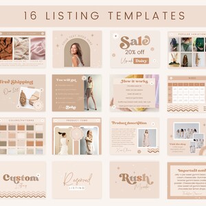 Boho Etsy Kit Retro Etsy Shop Banner Bundle Templates With - Etsy