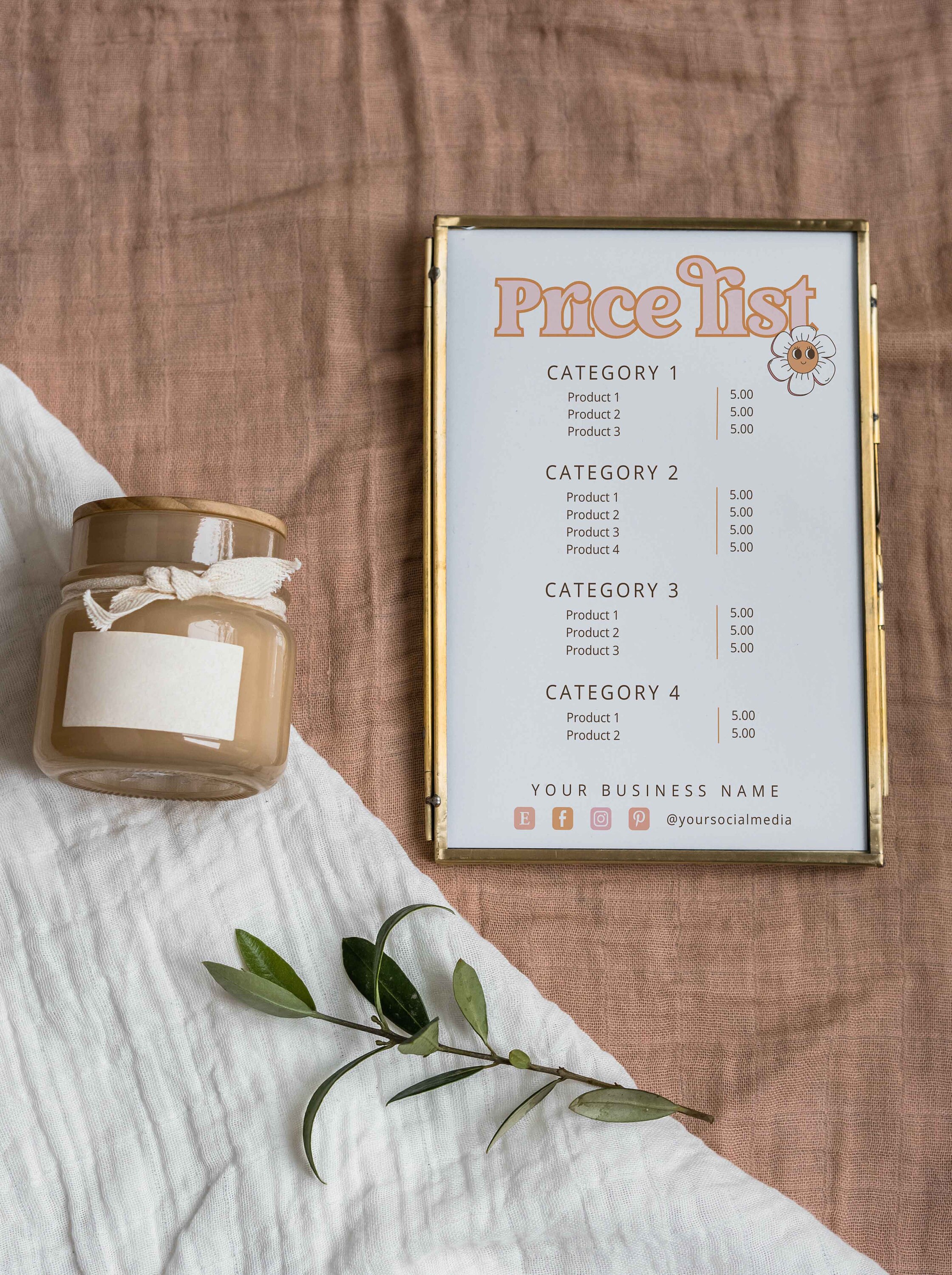 Retro Price List Template Small Business Price List 90s - Etsy